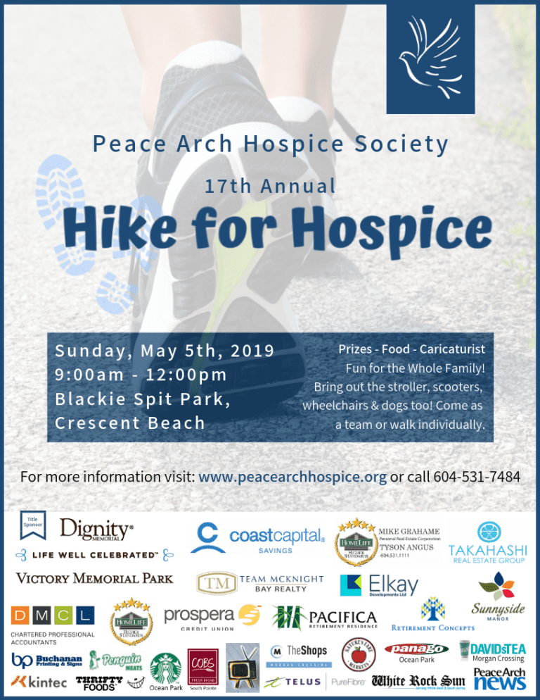 Hike for Hospice Poster - small logos v2 - Peace Arch Hospice Society