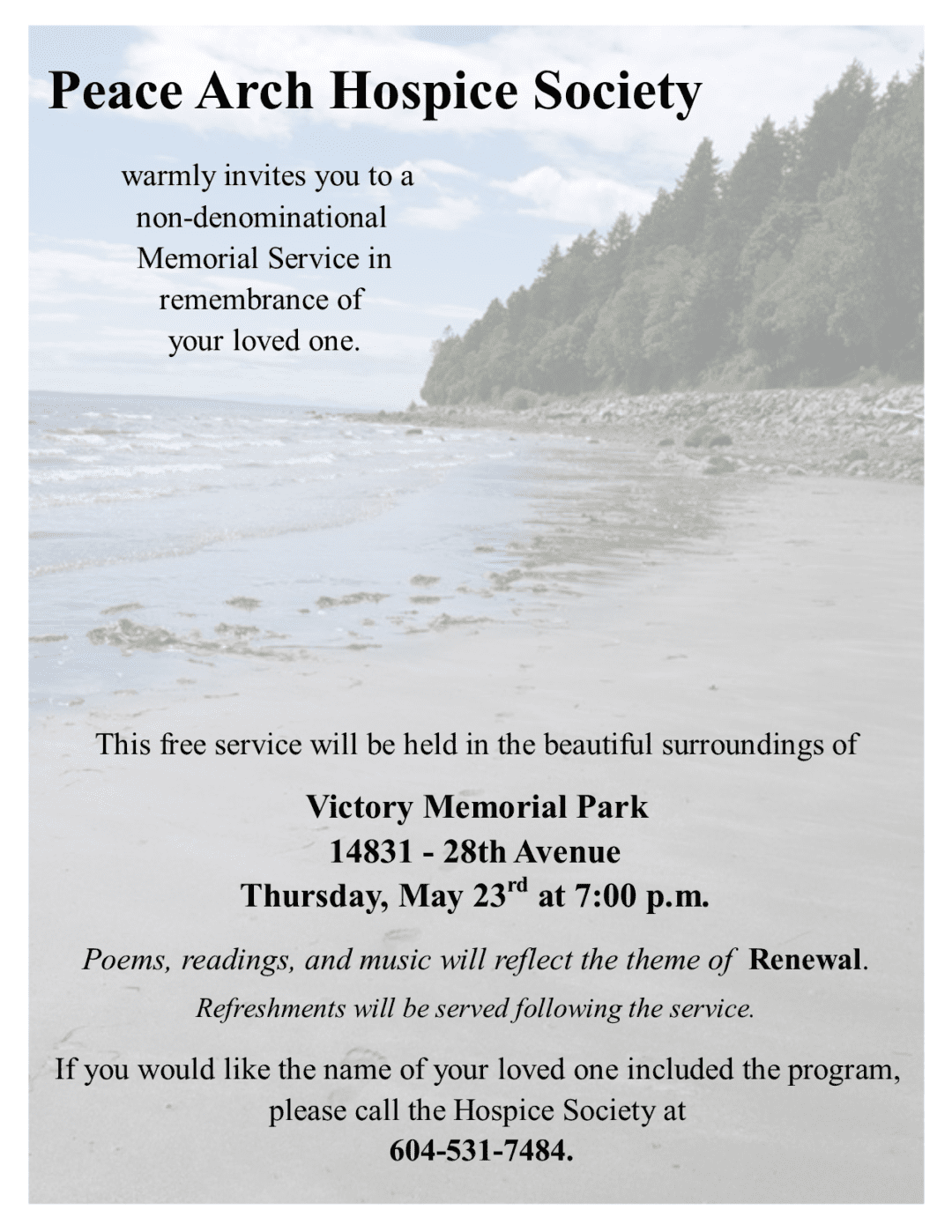 Memorial Service Archives - Peace Arch Hospice Society
