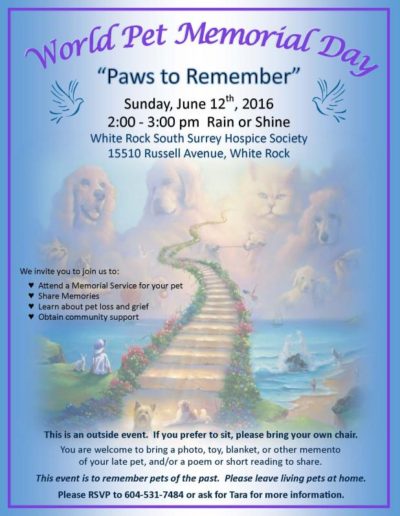 World Pet Day Poster - Peace Arch Hospice Society